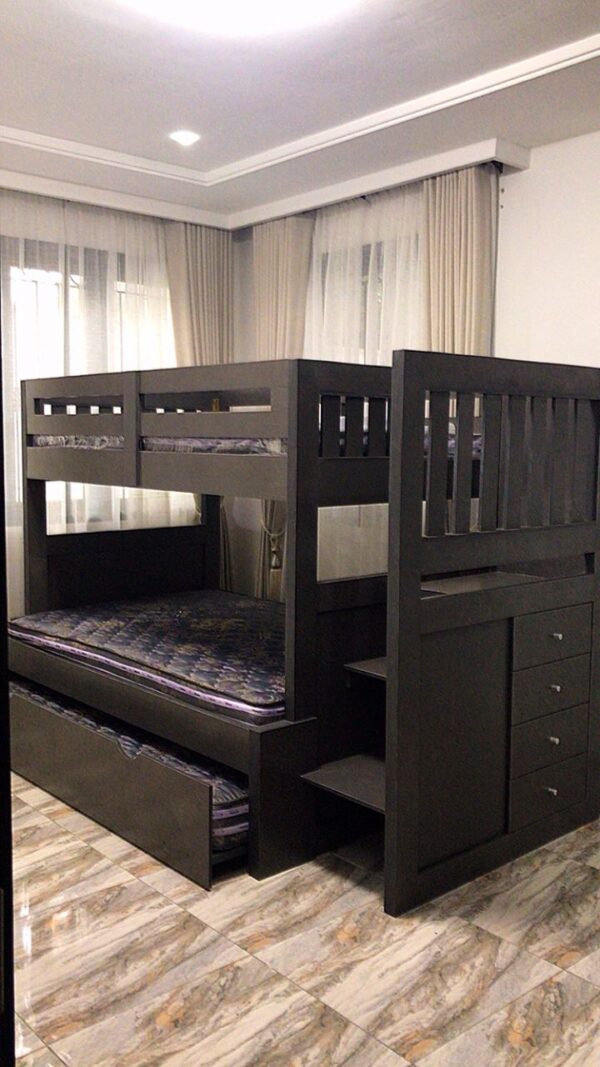 Buy Blissful Kids Triple Bunk Beds with Storage Drawers 3by6 top and ...
